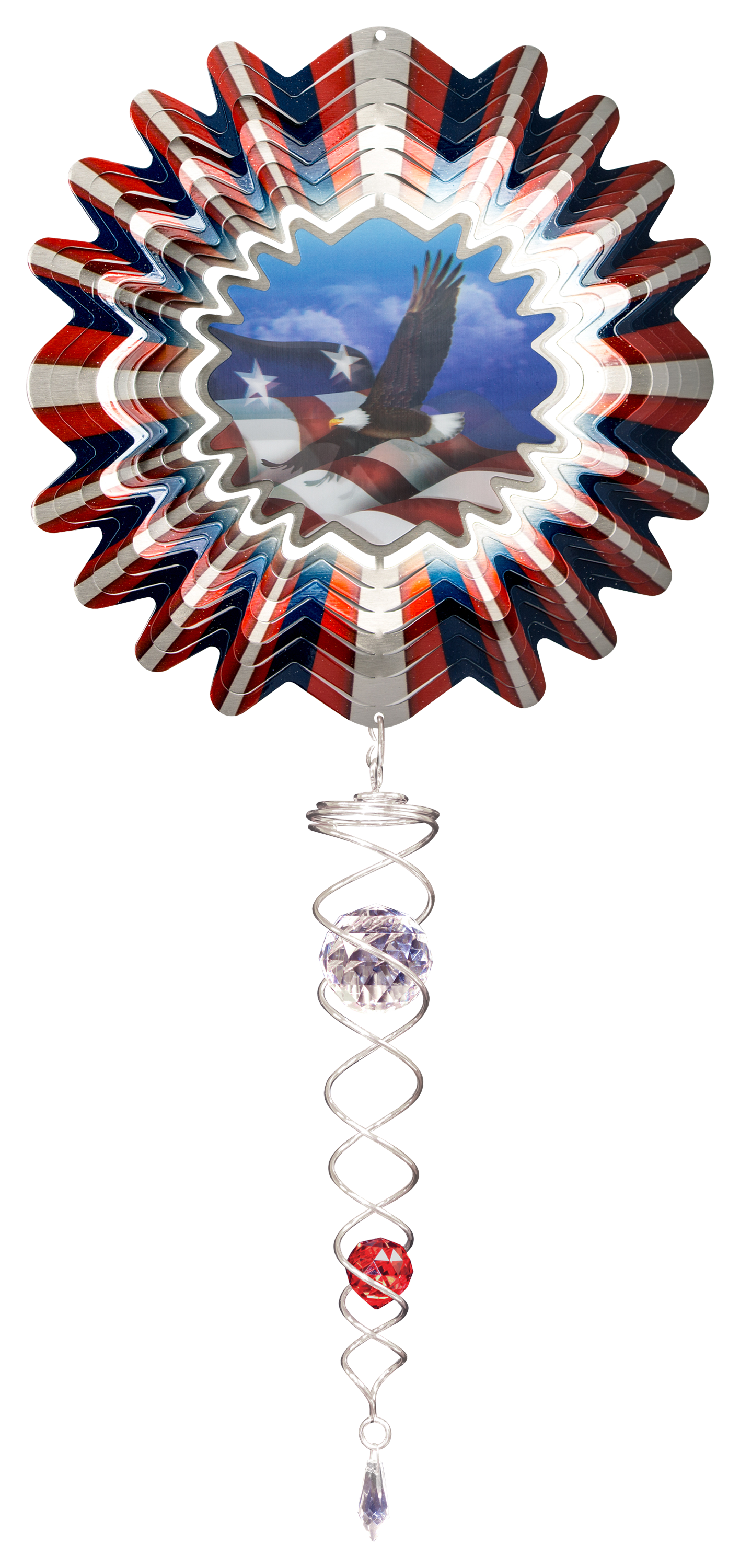 Spinfinity Designs Animated Patriotic Mini Wind Spinner and Crystal ...